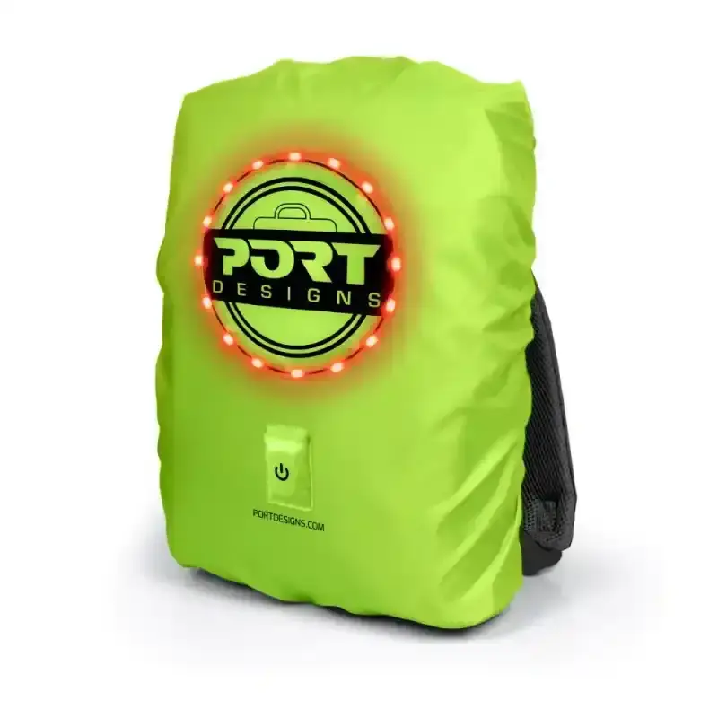 Port Designs Navlaka za ranac Be Visible Universal, LED, 14-15.6", Zelena
