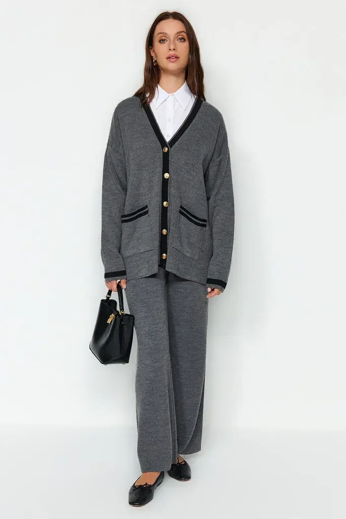 Trendyol Modest Ženski komplet Tctaw24Us00107, Tamnosivi