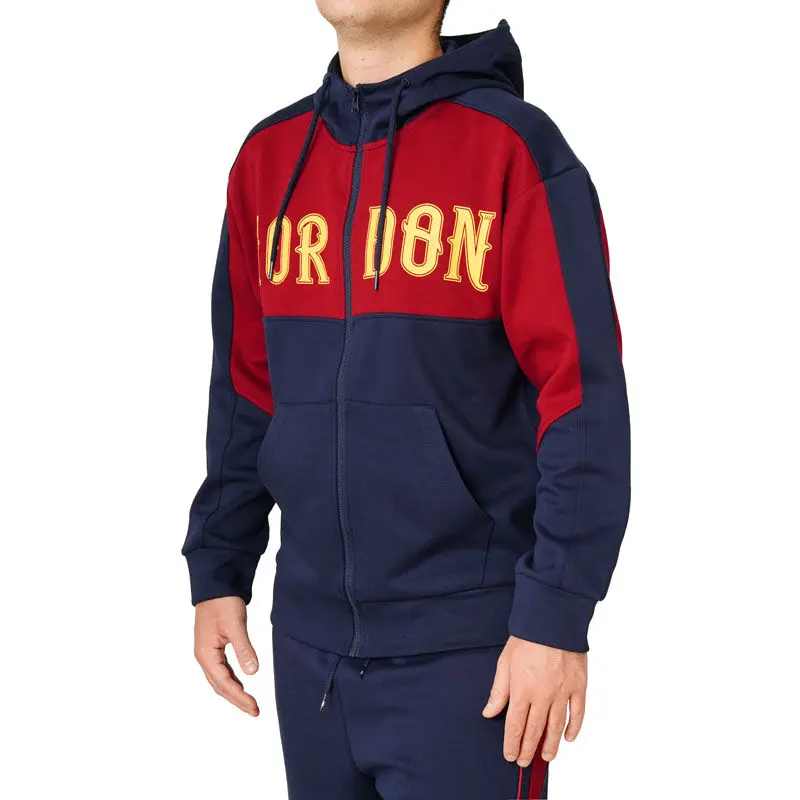 361 Degrees Muški duks Front Opening Hoody Gordon, Crveno-plavi