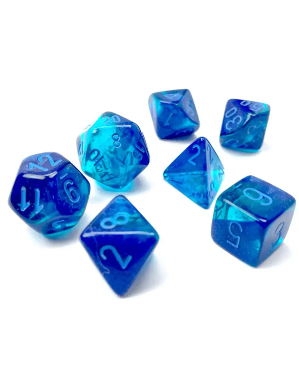 CHESSEX Poliedrarske kockice, 7 komada, Plave