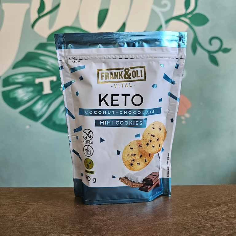 Frank & Oli – Keto mini cookies – Kokos i čokolada 90g
