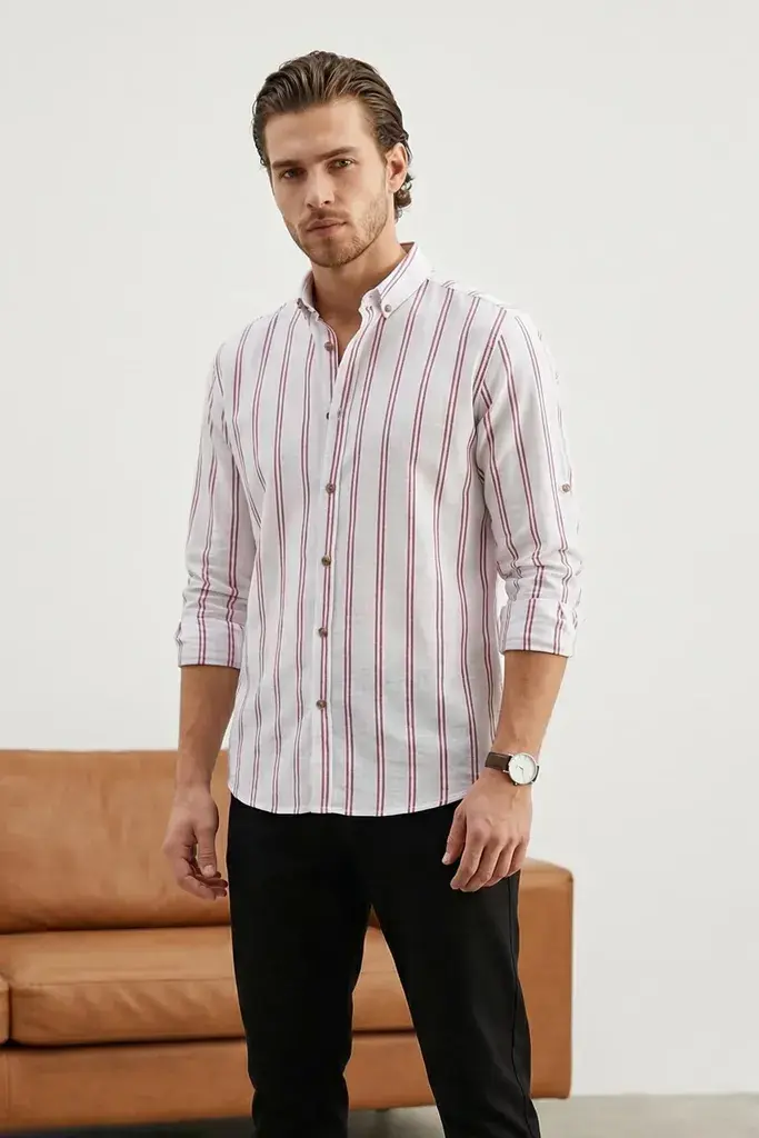 Trendyol Muška košulja TMNSS20GO0092, Bordo