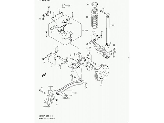 Suzuki Grand Vitara Viljuska Zadnja Leva 05-15, NOVO