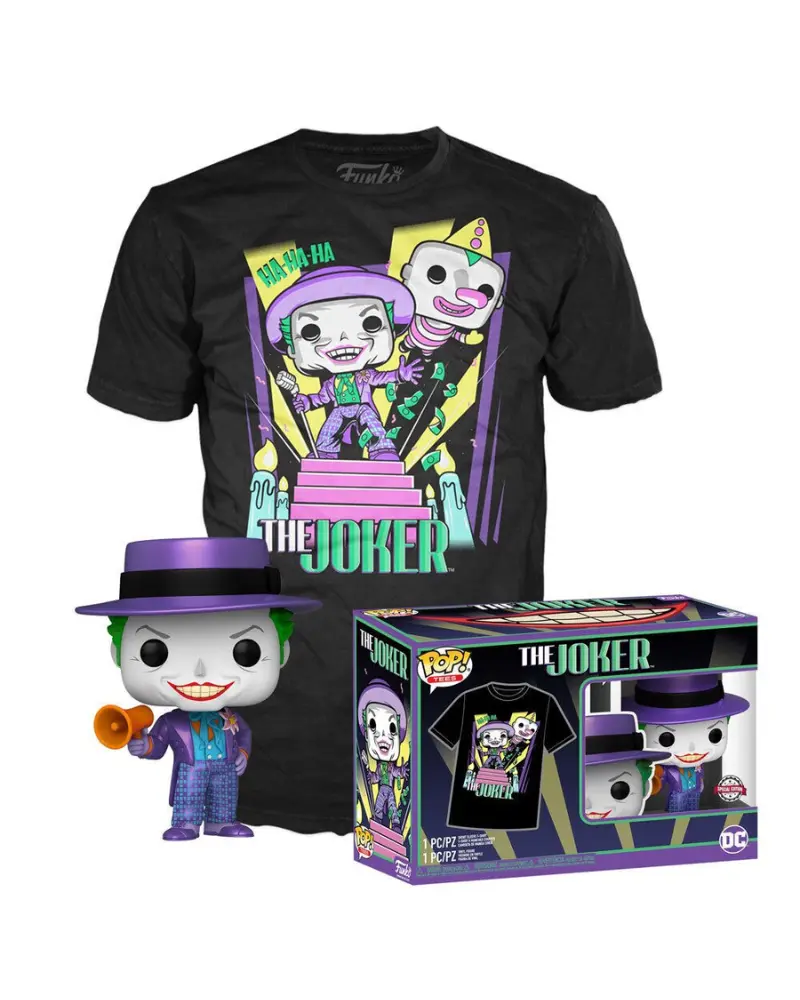 Funko set figurice POP! i maјice DC - Betmen POP! i maјice - Džoker sa megafonom - XL