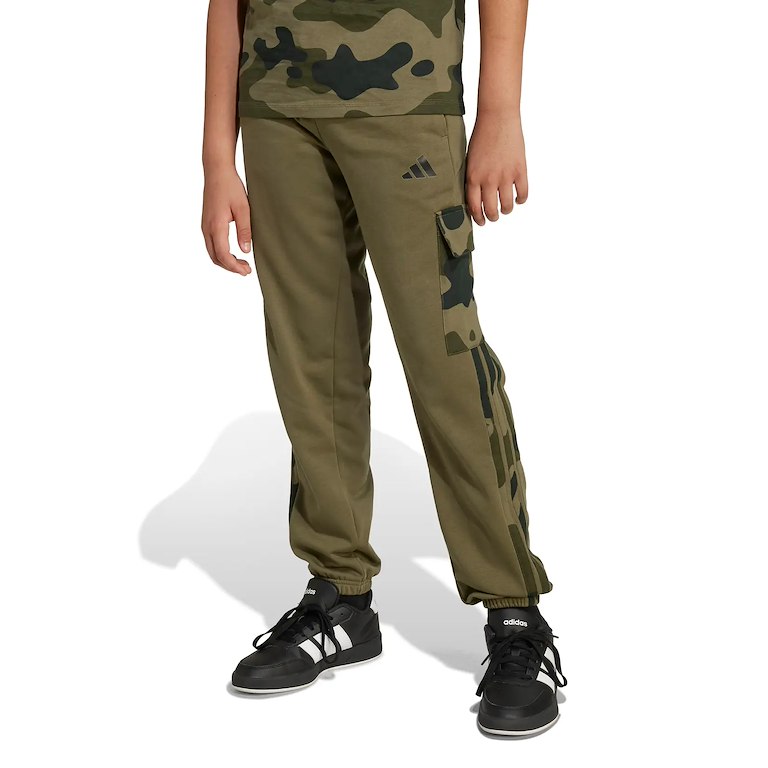 Adidas Donji deo trenerke za dečake J Camo 3S Cgo P, JN2218, Maslinasti