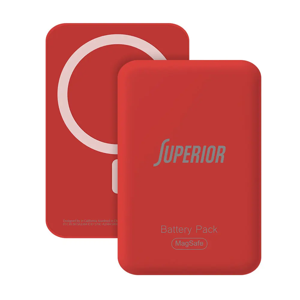 Superior Power Bank MagSafe 15W Wireless 5000mAh, Crveni