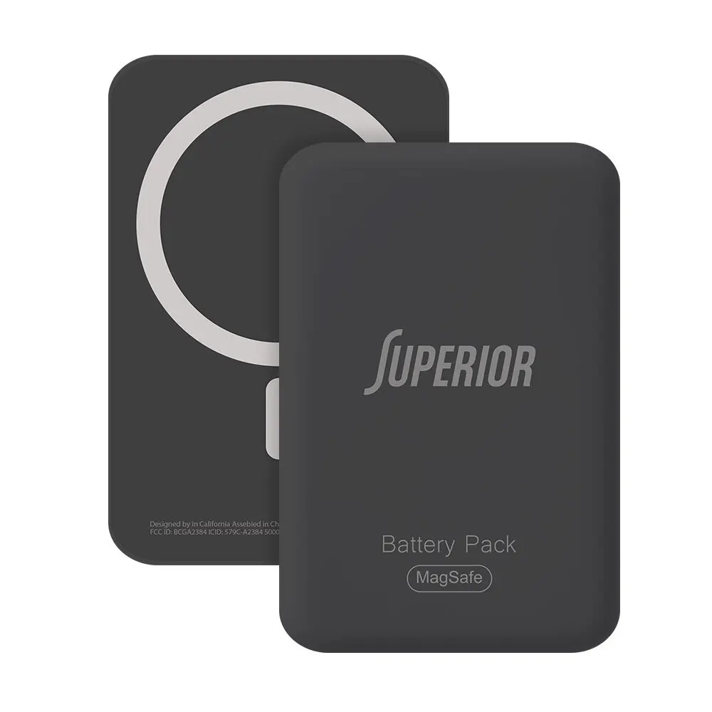 Superior Power bank MagSafe, 15W, 5000 mAh, Crni