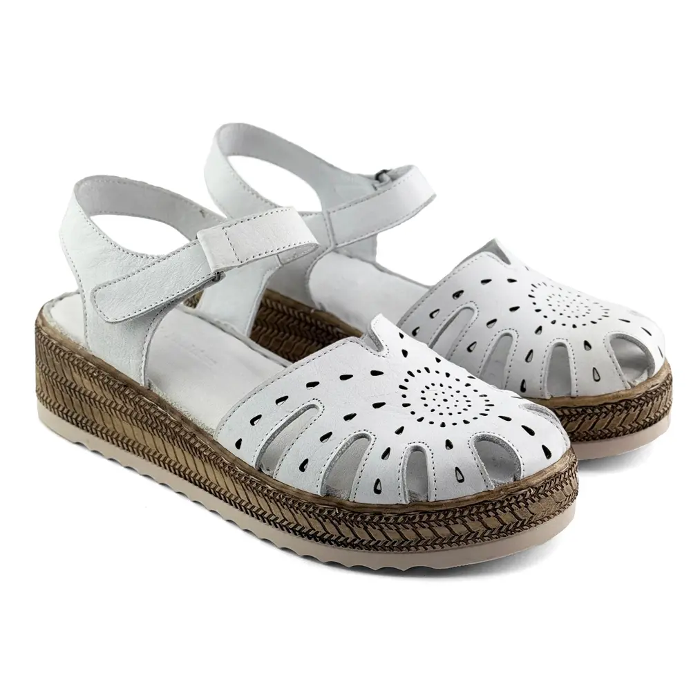 LP Fashion Ženske kožne sandale, Bele