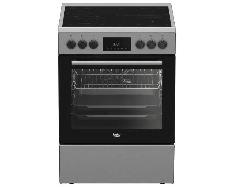 Beko Električni šporet FBM67320XS, 4 gejne zone, 72l rerna, Sivi