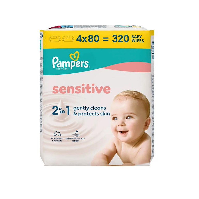 Pampers Vlažne Maramice Sensitive 4x80