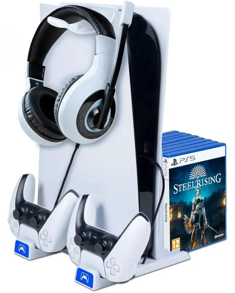 SONY Postolje za PS5 konzolu i punjač za Dualsense kontrolere Bigben