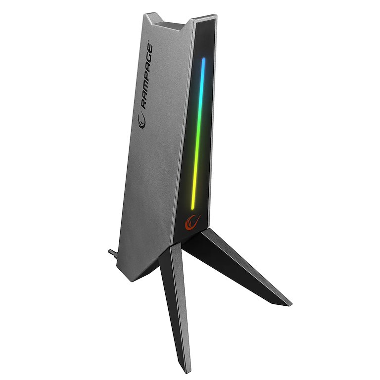 RAMPAGE Postolje za slušalice RM-H20 RGB 2xUSB sivo