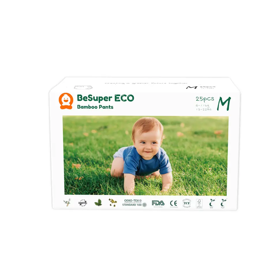 BESUPER ECO BAMBOO Pelene-gaćice M (6-11 kg), 100 komada