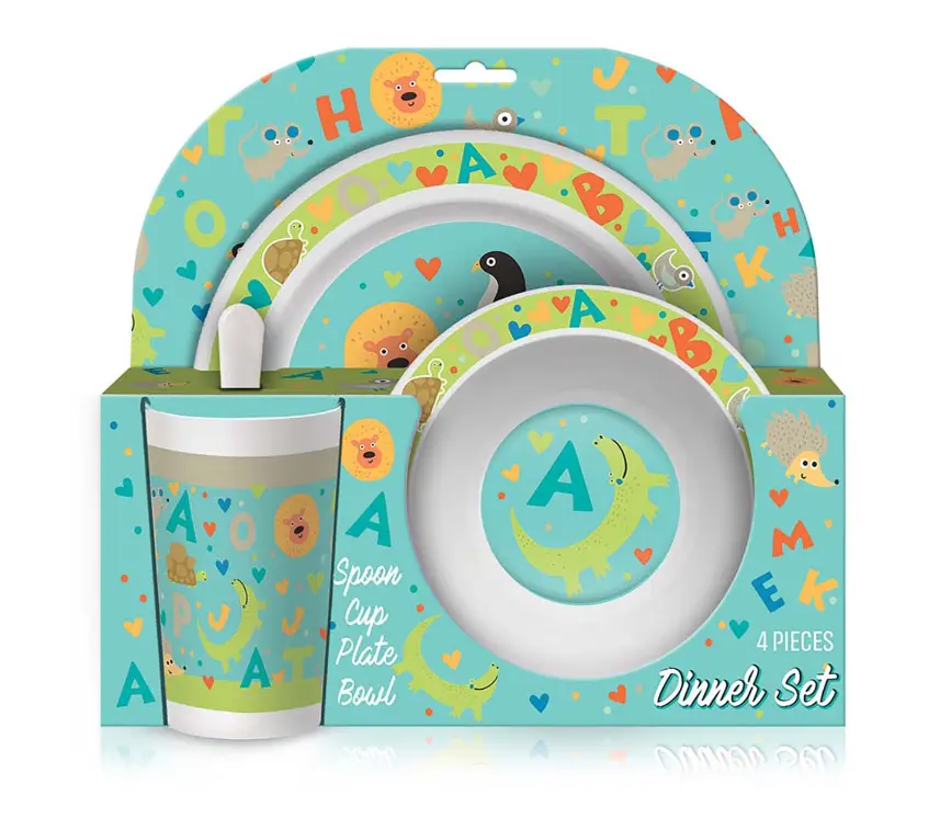 S-Cool Set za hranjenje beba Letters SC1599, Tirkizni