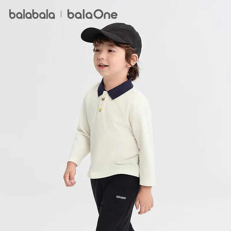 Balabala Polo majica dugih rukava za dečake, Bela