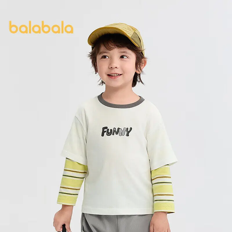 Balabala Majica dugih rukava za dečake, Bela