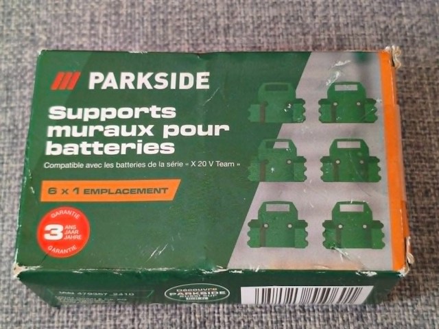 Parkside set zidnih nosača za baterije 6x1
