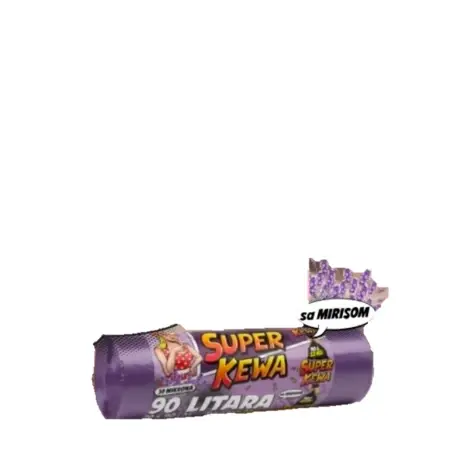 Super Kewa Kese za smeće, 90 l, 8 Komadaada, Miris lavande, Ljubičaste