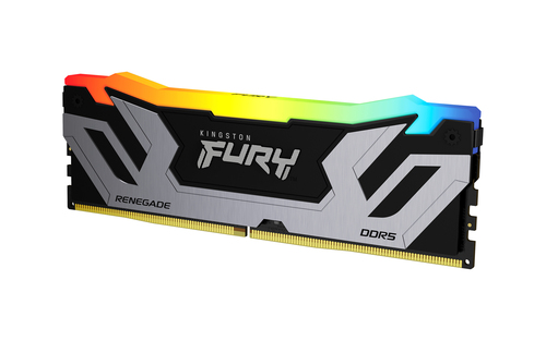 DDR5 24GB 8400MT/s [FURY RENEGADE RGB], Non-ECC CUDIMM (Clocked), CL40 1.45V, 288-pin 1Rx8, Silver/Black, w/Heatsink, XMP