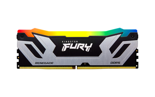DDR5 24GB 8800MT/s [FURY RENEGADE RGB], Non-ECC CUDIMM (Clocked), CL42 1.4V, 288-pin 1Rx8, Silver/Black, w/RGB Heatsink, XMP