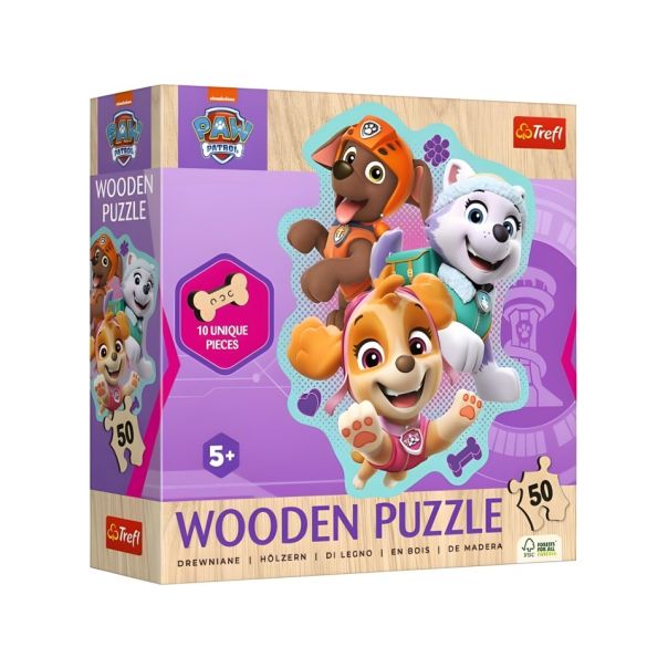 TREFL Drvena puzzla 50 delova paw patrol