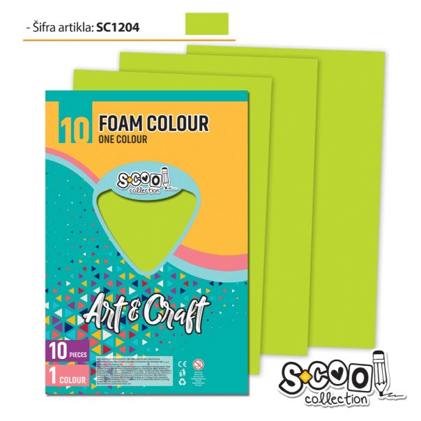 S-COOL Eva pena svetlo zelena, set 1/10 sc1204