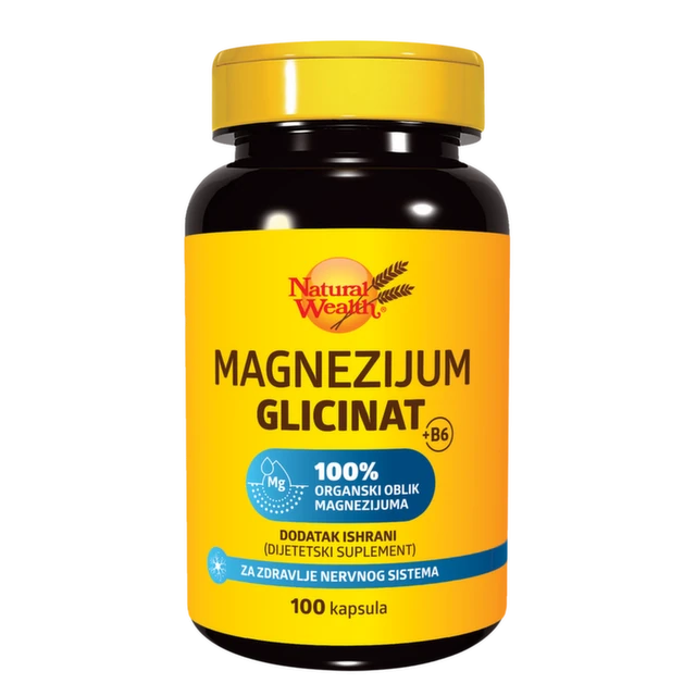 Natural Wealth Magnezijum glicinat + B6, 100 kapsula