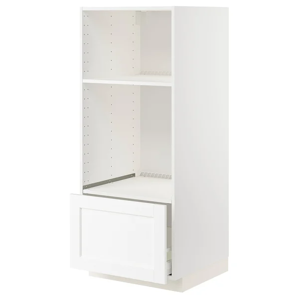 Visoki element za ugradne uređaje, bela Enköping/bela im. drveta, 60x60x140 cm