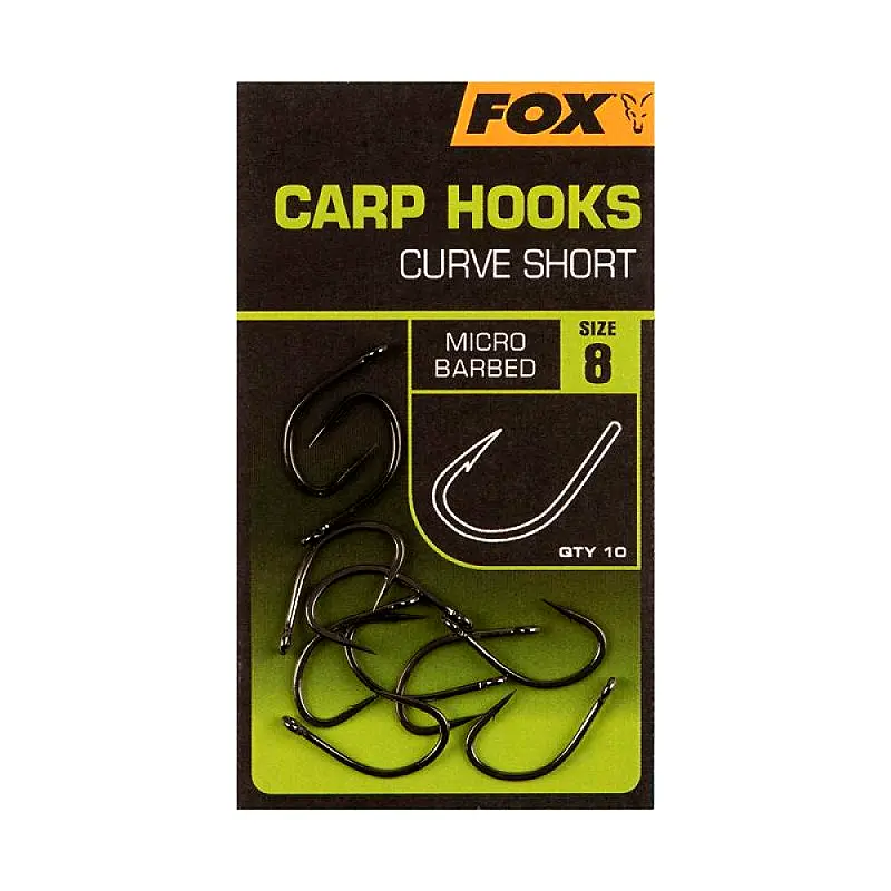 FOX CARP HOOKS-CURVE SHANK SHORT-SIZE 8 (CHK238) 55465