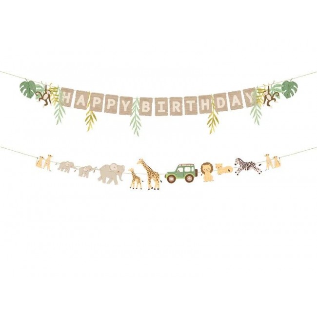 Party Deco - Baner srećan rođendan safari
