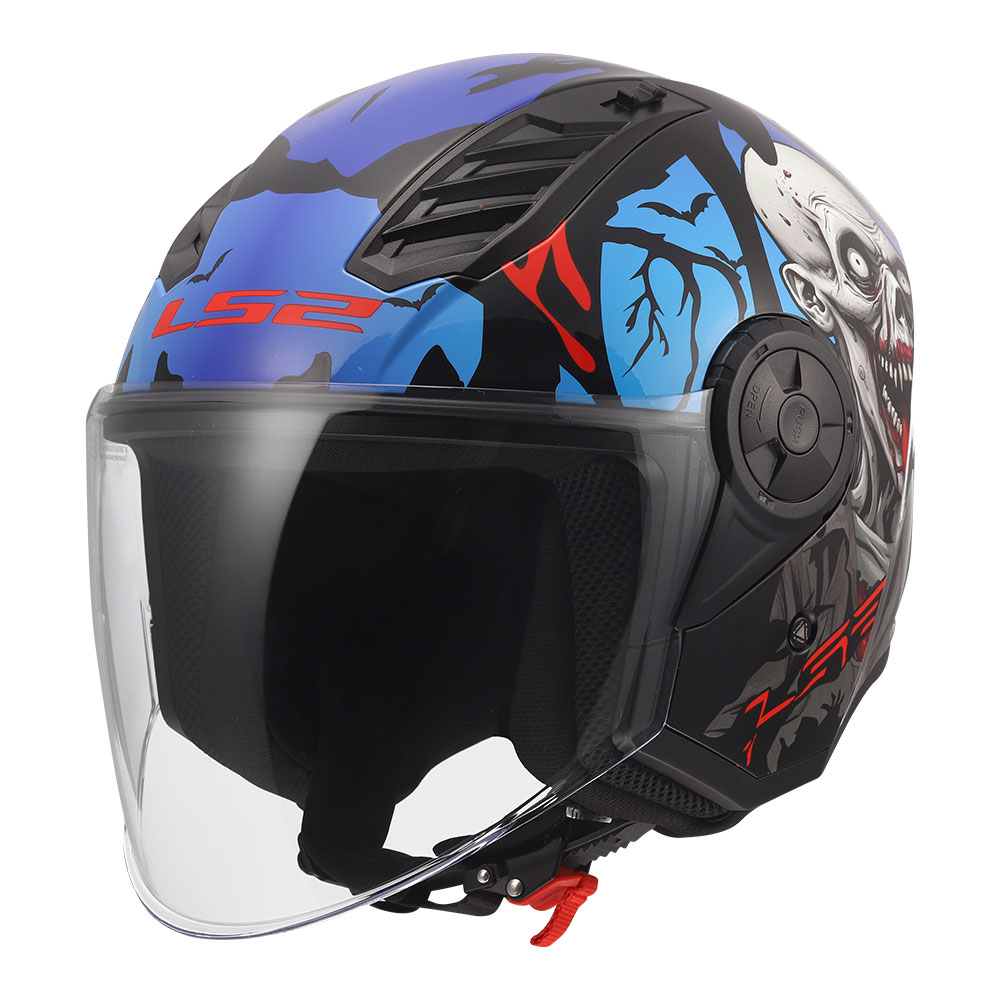 Kaciga LS2 Jet OF616 AIRFLOW II ZOMBIE II crno crvena