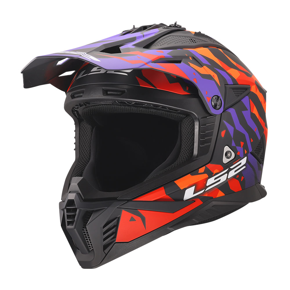 Kaciga LS2 Cross MX708 FAST II GROTESK ljubičasto narandžasta