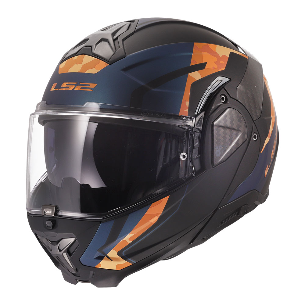 Kaciga LS2 Flip Up FF910 ADVANT II GLIDE crno narandžasta