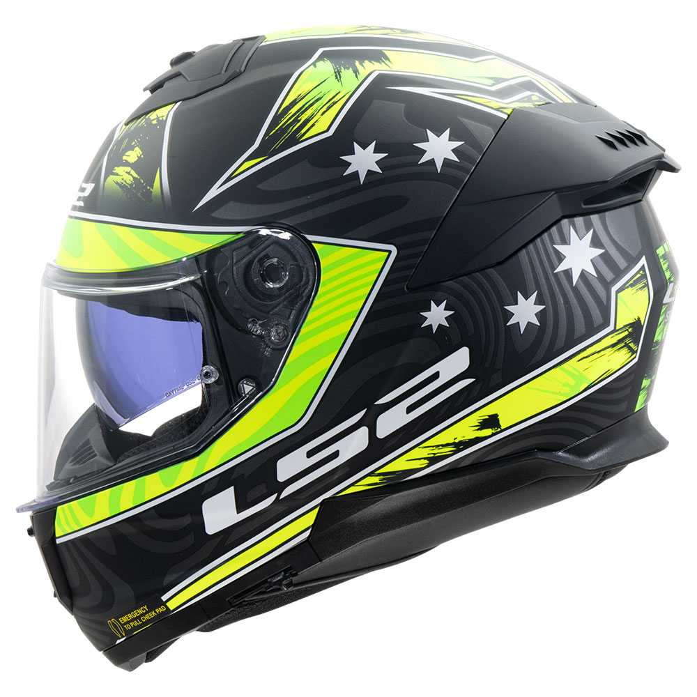 Kaciga LS2 Full Face FF808 STREAM II GALDAM crno žuta sa naočarima