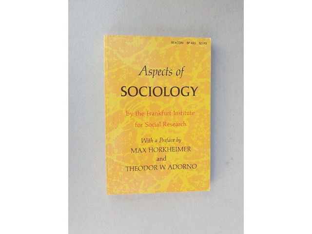 Aspects of sociology -  Theodor W. Adorno