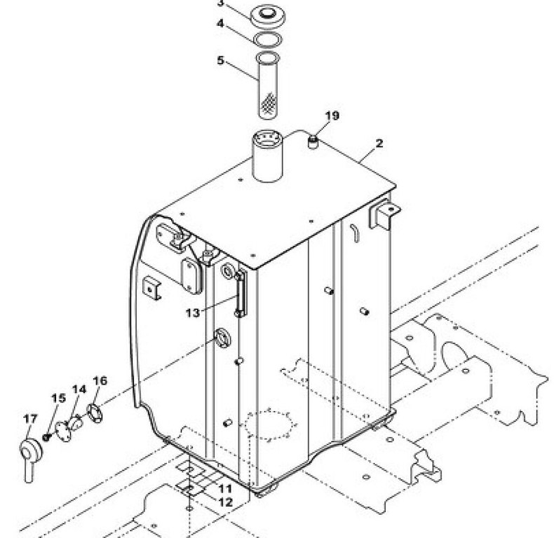 Case KRH11290 rezervoar za gorivo za Case CX210B CX210C CX220B bagera
