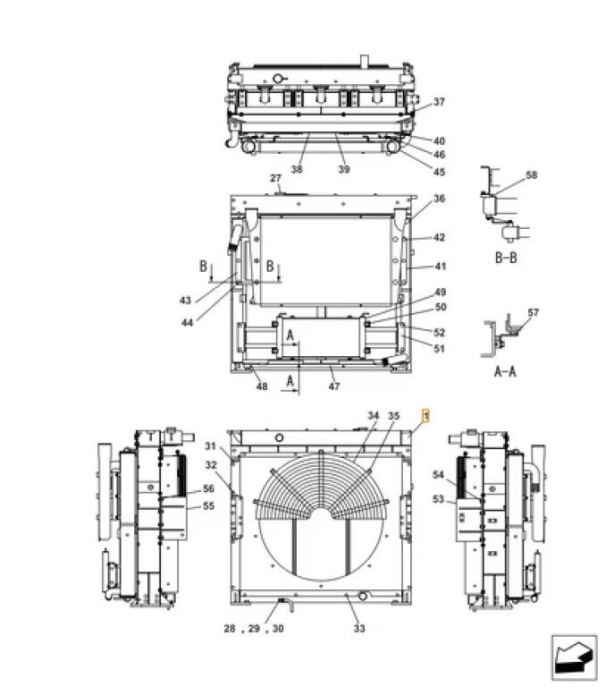 Case LN002530 radijator za hlađenje motora za Case CX800 CX800B bagera