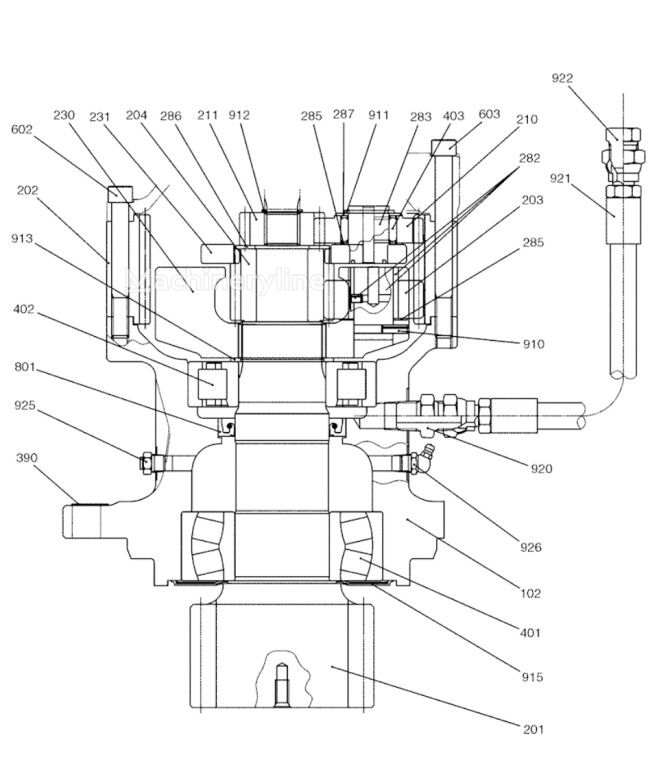 New Holland YY32W00004F1 rotacioni prenosnik za New Holland ED150 E135B ED160 140SR E140CSR E150BSR E160CBR E135BSR 140SR-3 SK135SRLC-2 bagera