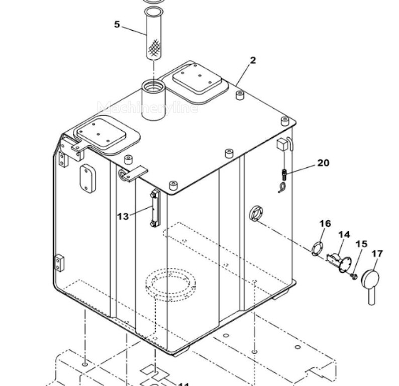 Case KBH16110 rezervoar za gorivo za Case CX300C bagera