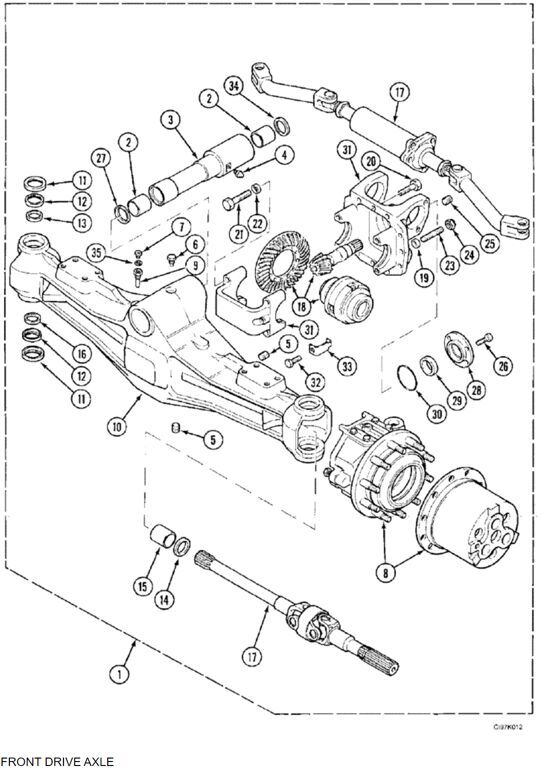 Carraro V2948527 osovina za Case 588 688 788 688B 688P 788P 788PSU bagera