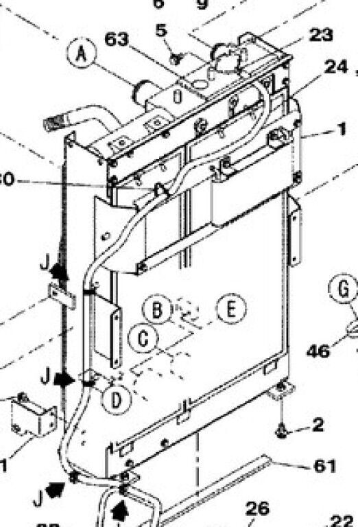 Case KMH10812 radijator za hlađenje motora za CX135SR građevinske mašine