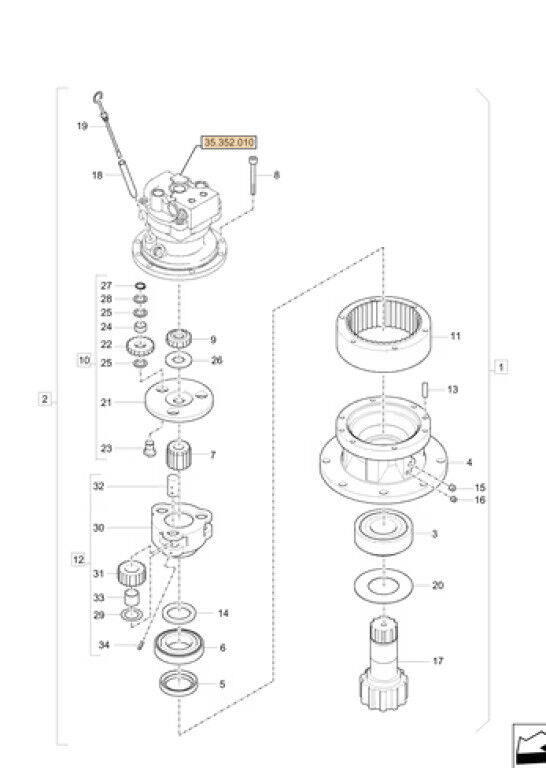 Case 31M9-10152SG8 hidraulični motor za Case E57C CX57C bagera