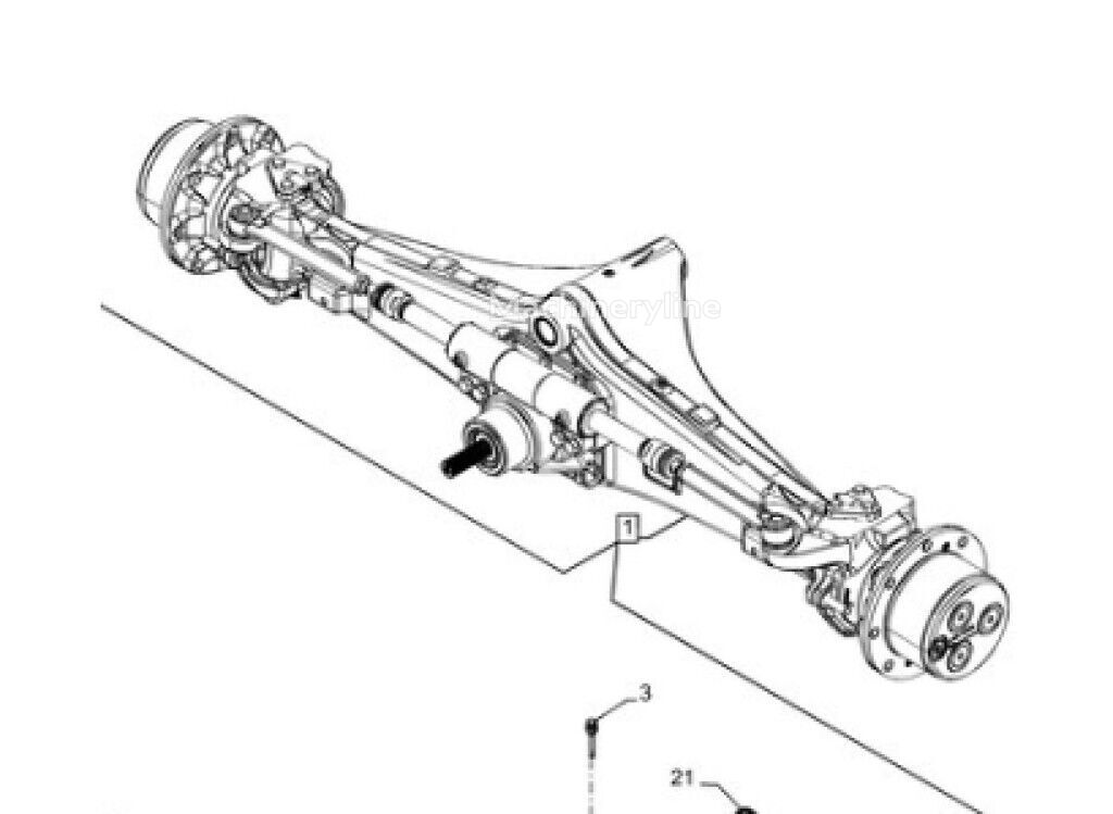 Case 47559844 - 84263660 osovina za 580T 580V 580ST 580SV 590ST 590SV građevinske mašine