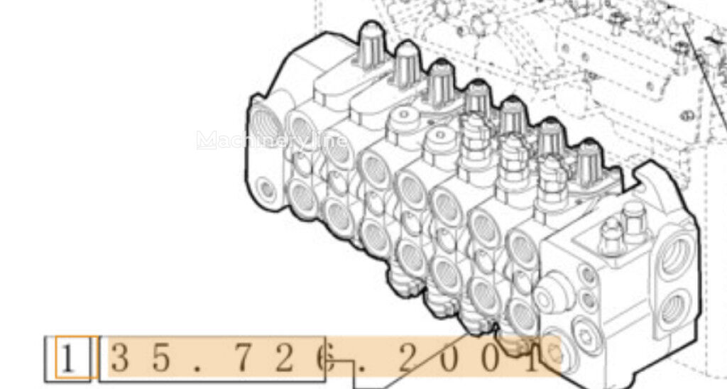 Case 84222517 - 47377730 hidraulični razvodnik za Case 580ST 590ST 695ST bagera-utovarivača