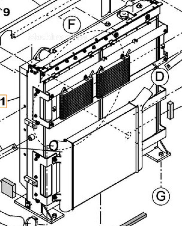 Case KSH13400 - KSH15210 radijator za hlađenje motora za Case CX350C CX370C CX380C bagera