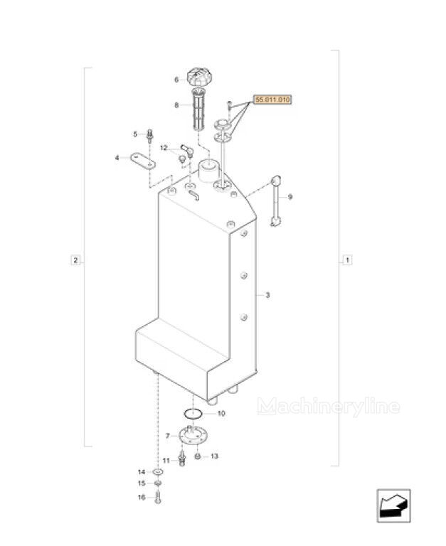 Case 3LML03100 - 31ML01017CG (HYDRAULIC TANK) rezervoar za gorivo za E60C CX60C građevinske mašine