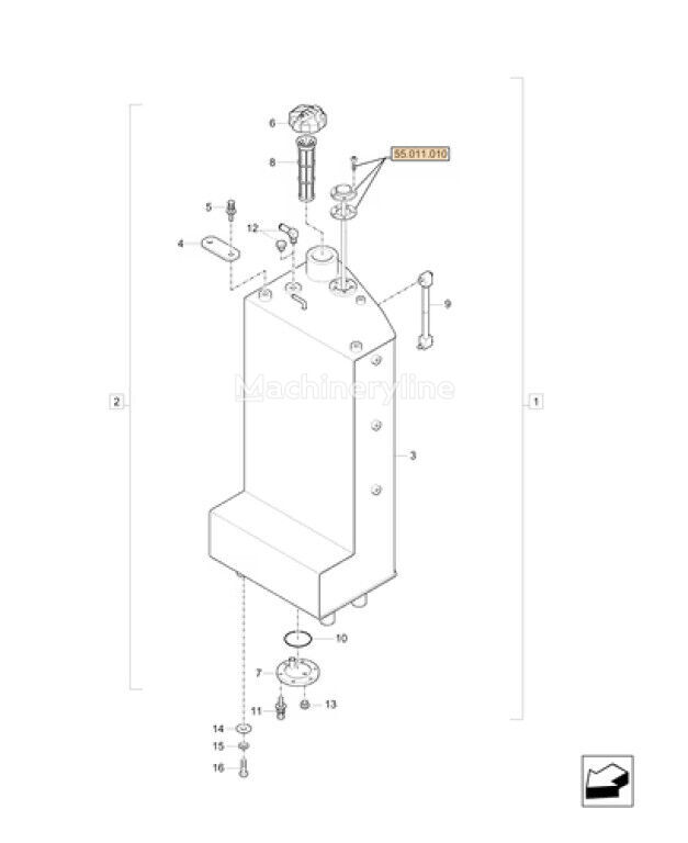 Case 3LML03100 - 33ML02012CG (FUEL) rezervoar za gorivo za E60C CX60C građevinske mašine