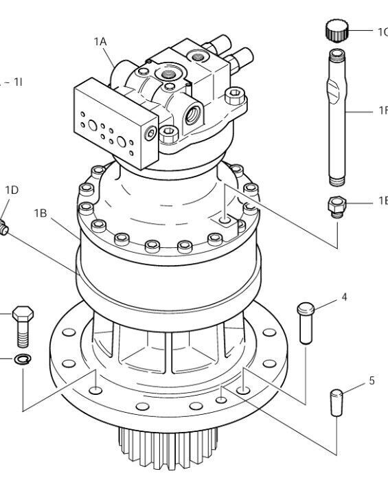 Doosan 401-00036H - 401-00086B rotacioni prenosnik za Doosan SOLAR220-6 SOLAR220-V SOLAR170-V SOLAR225-V SOLAR175-5 SOLAR200W-V SOLAR210W-V SOLAR180W-5 SOLARW170-V bagera