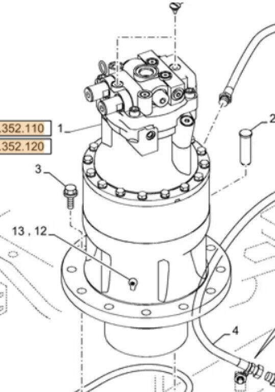 Case KLC10261 - KLC10260(ASSY) rotacioni prenosnik za CX160C CX160D CX160E CX180C CX180D CX180E CX180C-8 građevinske mašine
