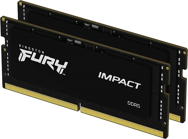 DDR5 32GB (2x16GB) SO-DIMM 5600MT/s [FURY IMPACT], Non-ECC Unbuffered, CL40 1.1V, 262-pin 1Rx8, Memory Kit ( KF556S40IBK2-32 )
